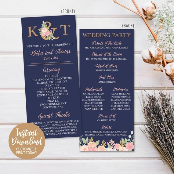 Wedding Program Design Ideas
