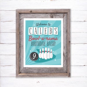 Bowling Birthday Welcome Sign Bowling, Birthday Party Welcome Sign ...