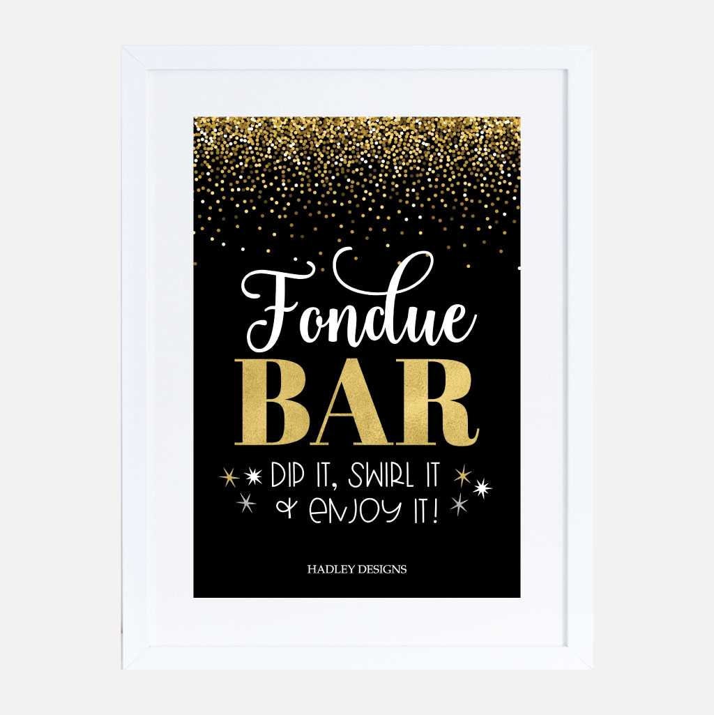 New Years Eve Party Fondue Sign Template - Happy New Years Sign ...