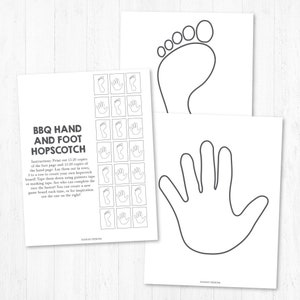 Printable Hopscotch Hands and Feet Game, Kids Learning Activities for ...