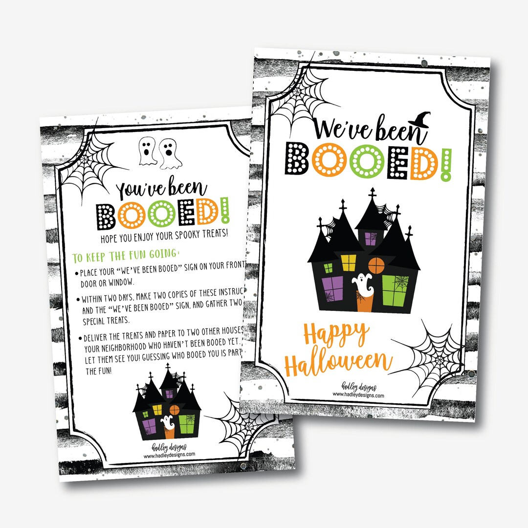 You've Been Booed Sign Template You've Been Booed Halloween Treat Sign ...