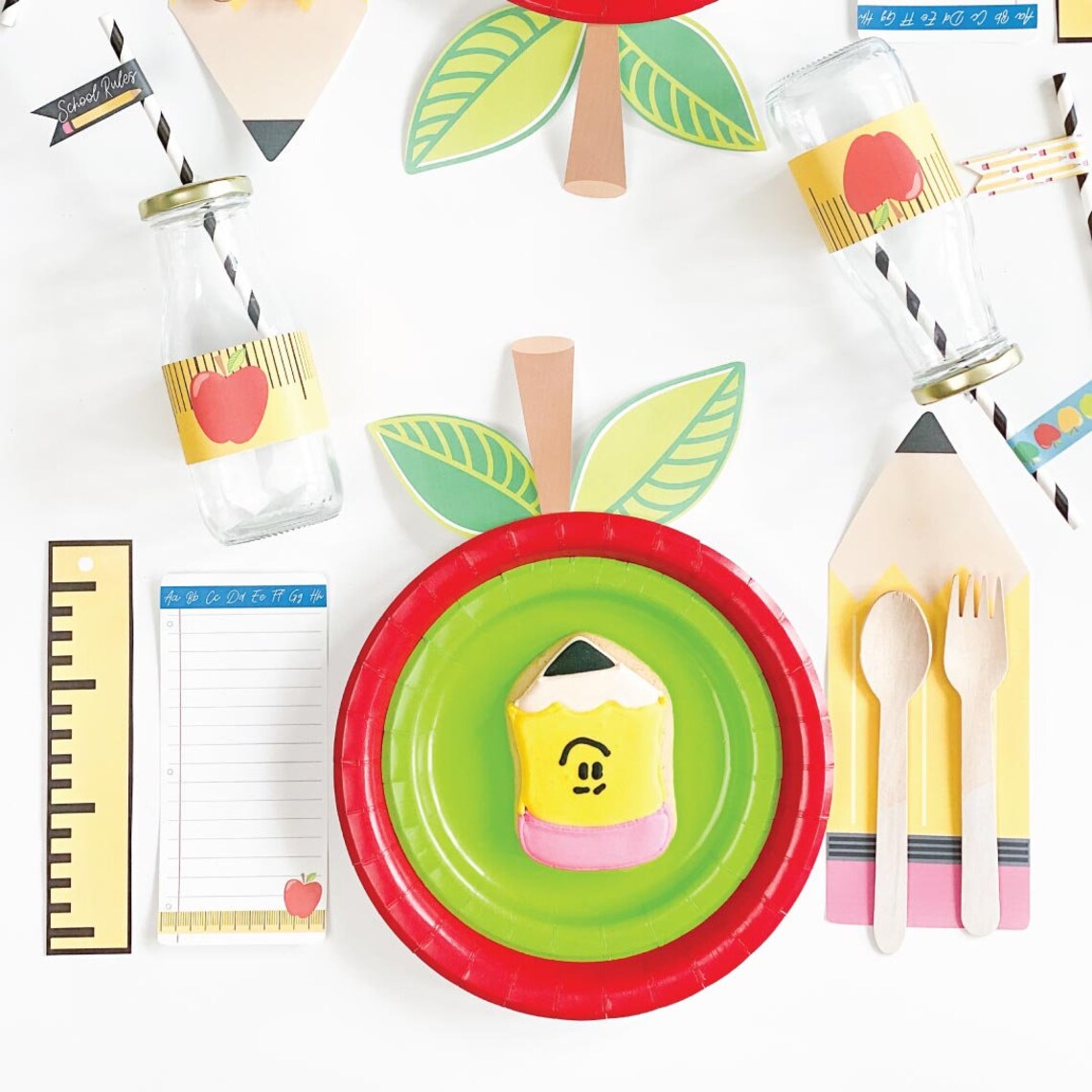 School Straw Topper Printable, Back to School Kids Party Straw Tags ...