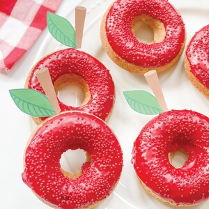 Apple Donut Topper Printable, Back to School Breakfast Ideas, Red Food ...