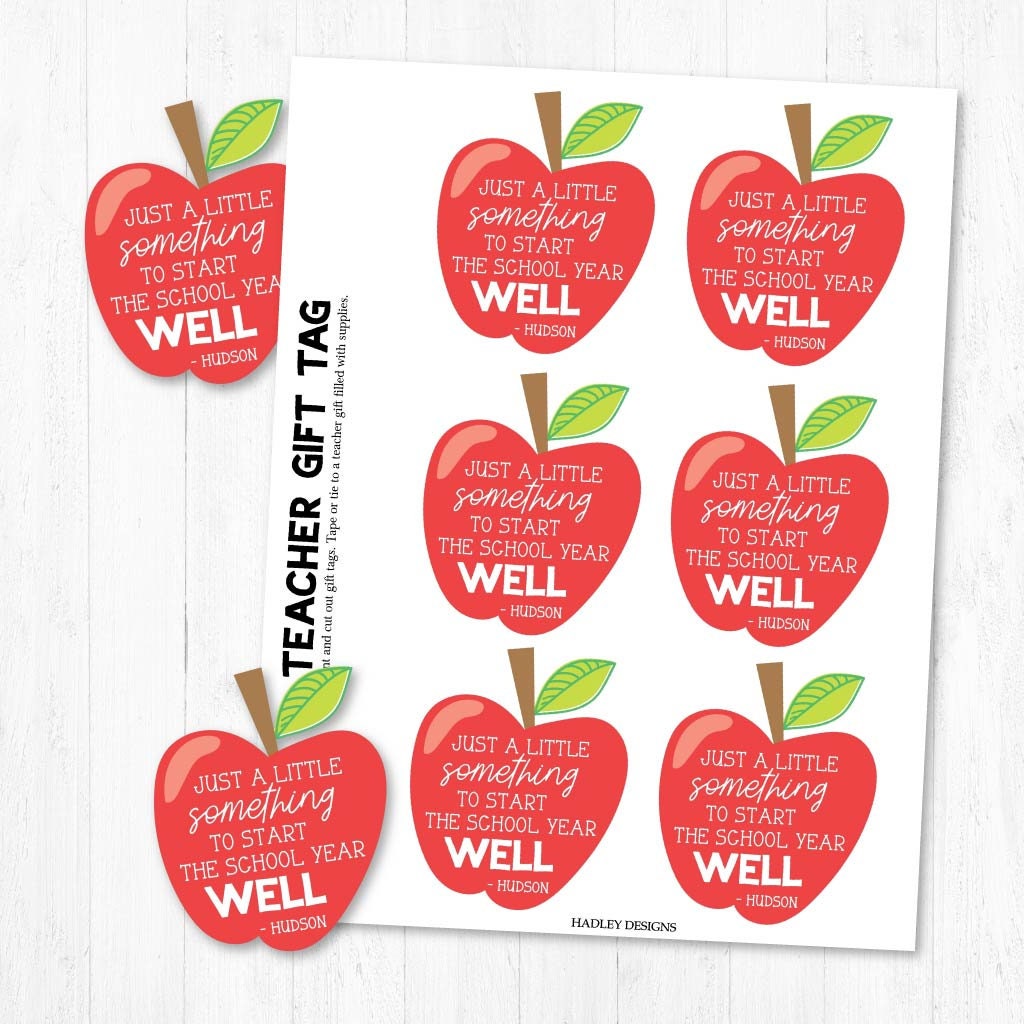 Teacher Gift Tag Printables Personalized First Day Gift From | Etsy