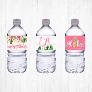 Tropical Kid Party Bottle Label Template - Water Bottle Label Birthday ...
