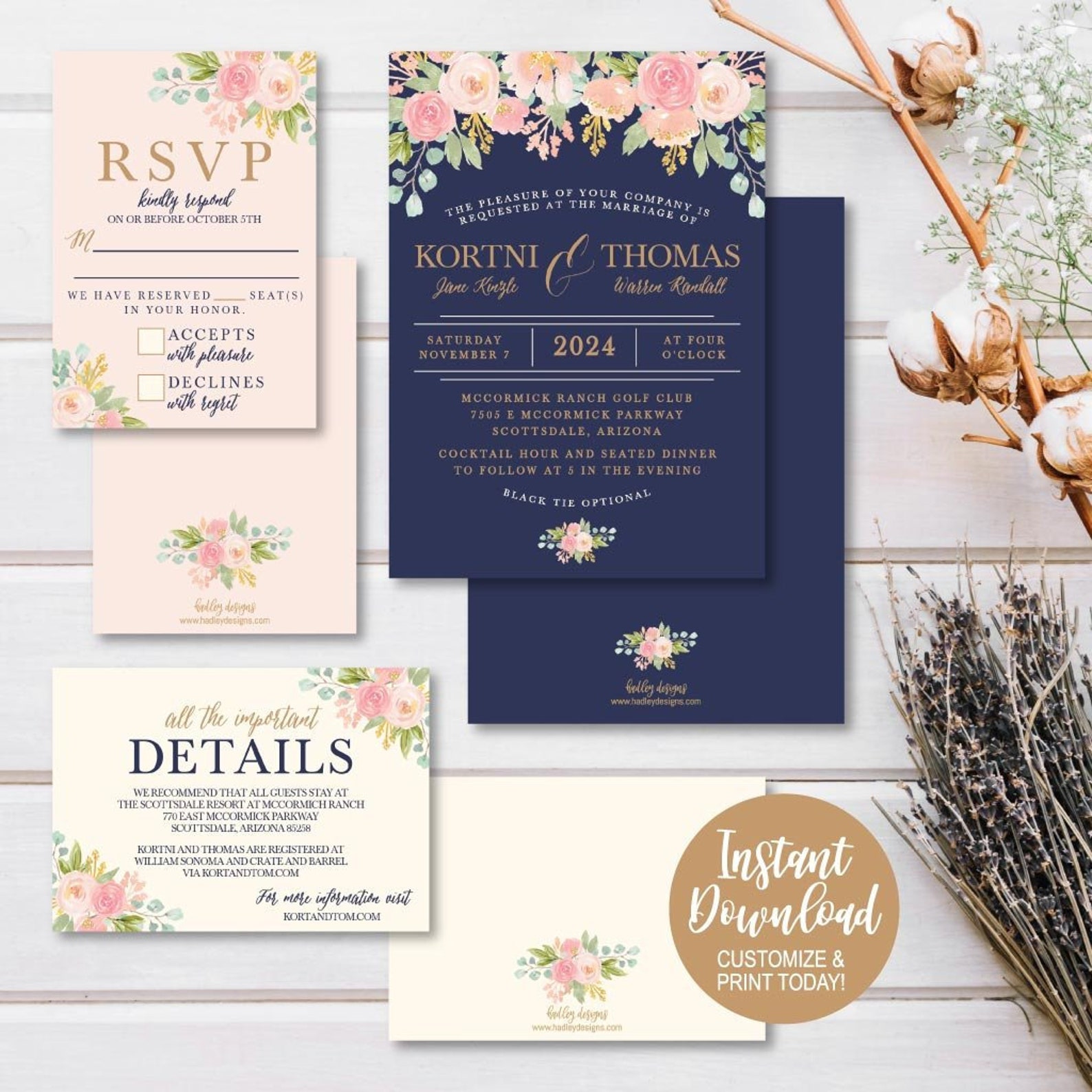 Wedding Invitations With RSVP Cheap Wedding Invitation - Etsy