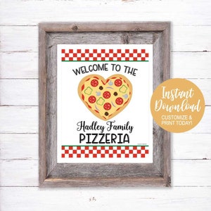 Italian Party Decorations, Italian Party Theme, Pizza Bar Sign, Pizza ...