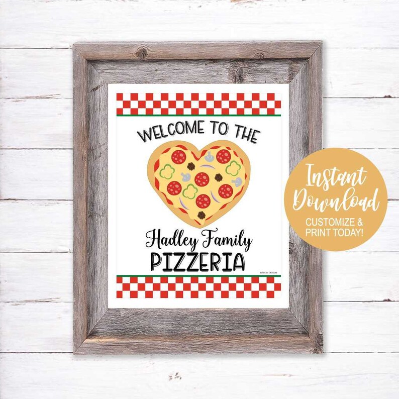 Italian Party Decorations, Italian Party Theme, Pizza Bar Sign, Pizza ...
