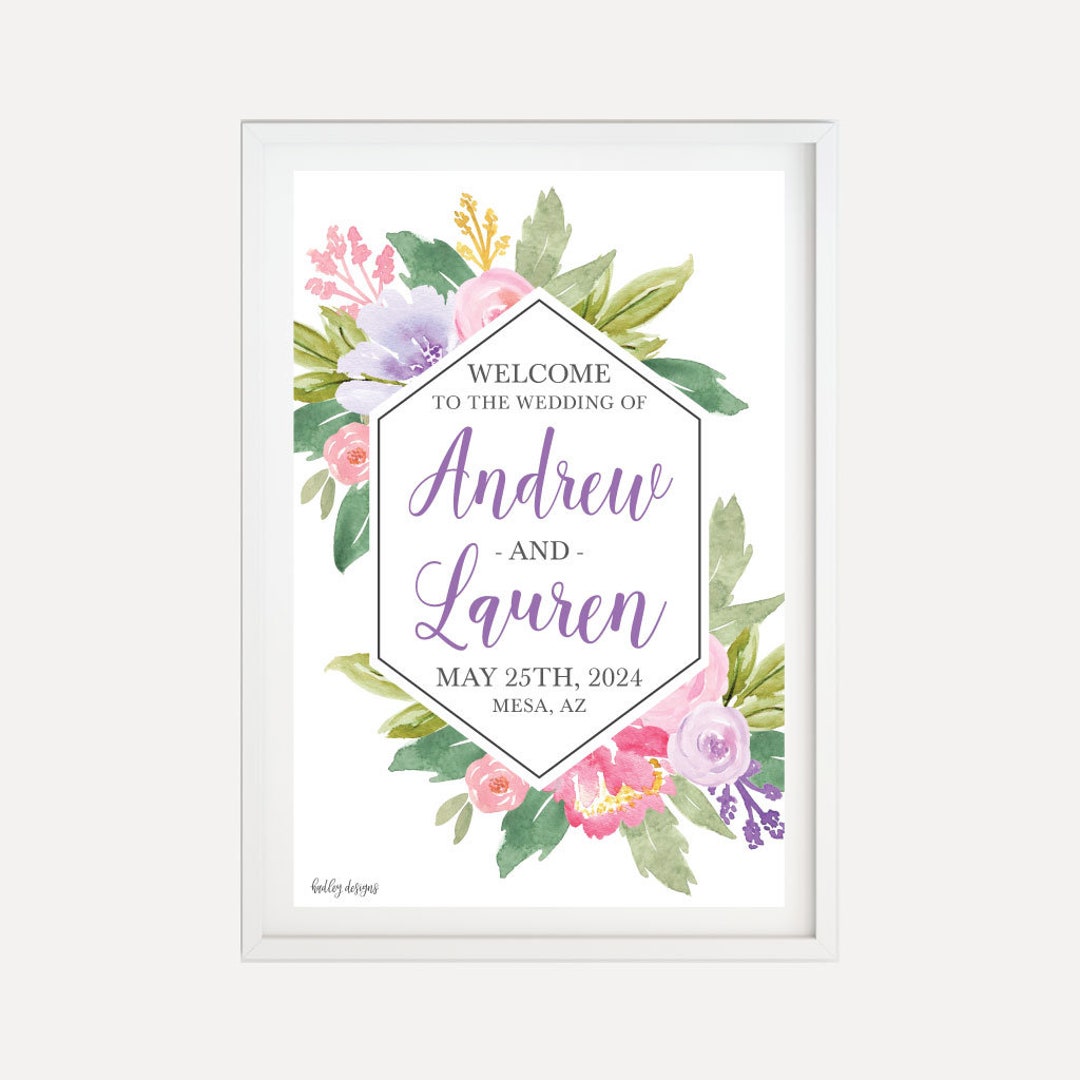 Spring Floral Wedding Welcome Sign Template -welcome Sign for Wedding ...