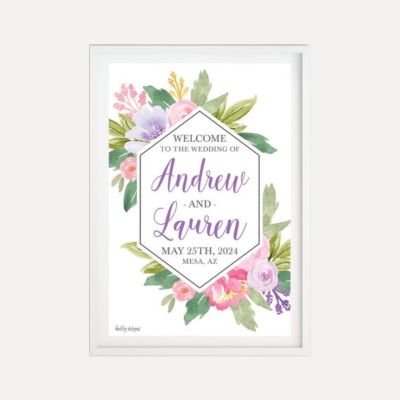 Spring Floral Wedding Welcome Sign Template Welcome Sign for | Etsy