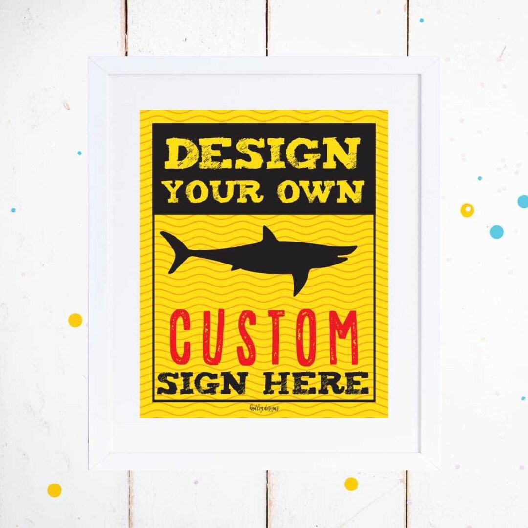 Baby Shark Kids Party Custom Sign Template - Personalized Birthday Sign ...