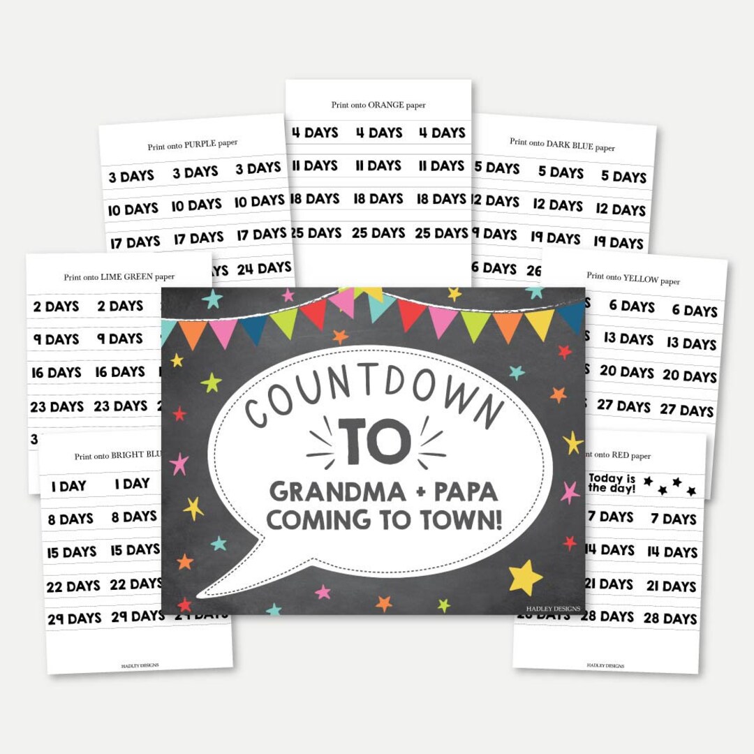 Paper Chain Countdown Printable, Use as Kids Count Down to Birthday ...