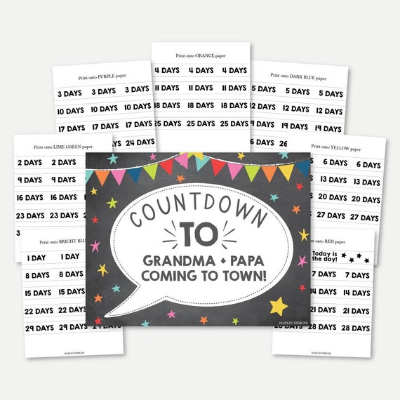 Paper Chain Countdown Printable Use as Kids Count Down to | Etsy
