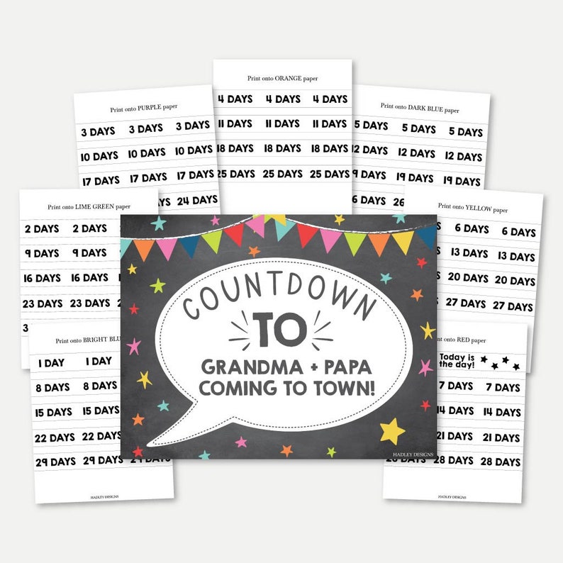 Paper Chain Countdown Printable Use as Kids Count Down to - Etsy