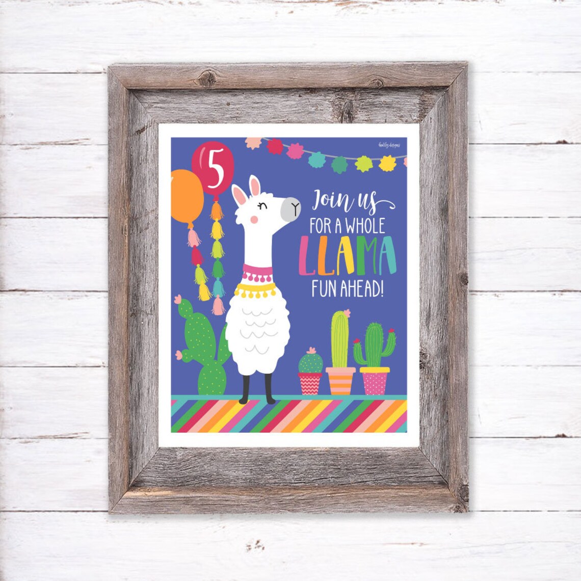 Llama Kids Party Welcome Sign Template Birthday Welcome | Etsy