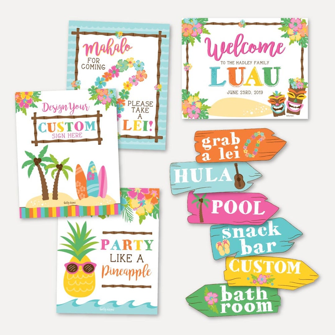 Personalized Sign Welcome Summer Party Decor, Luau Welcome Sign ...
