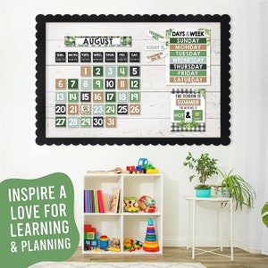 Farmhouse Classroom Calendar Set Bulletin Board Sets for Teachers ...