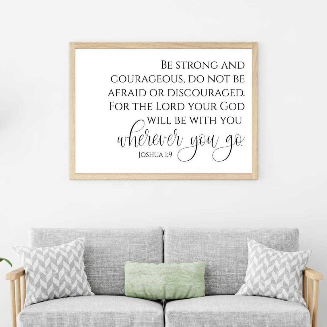 Joshua 1:9 Wall Art Template joshua 1 9 Printable Sign - Etsy UK