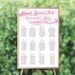 Pink Watercolor Splash Wedding Seating Chart Sign Template - Template ...