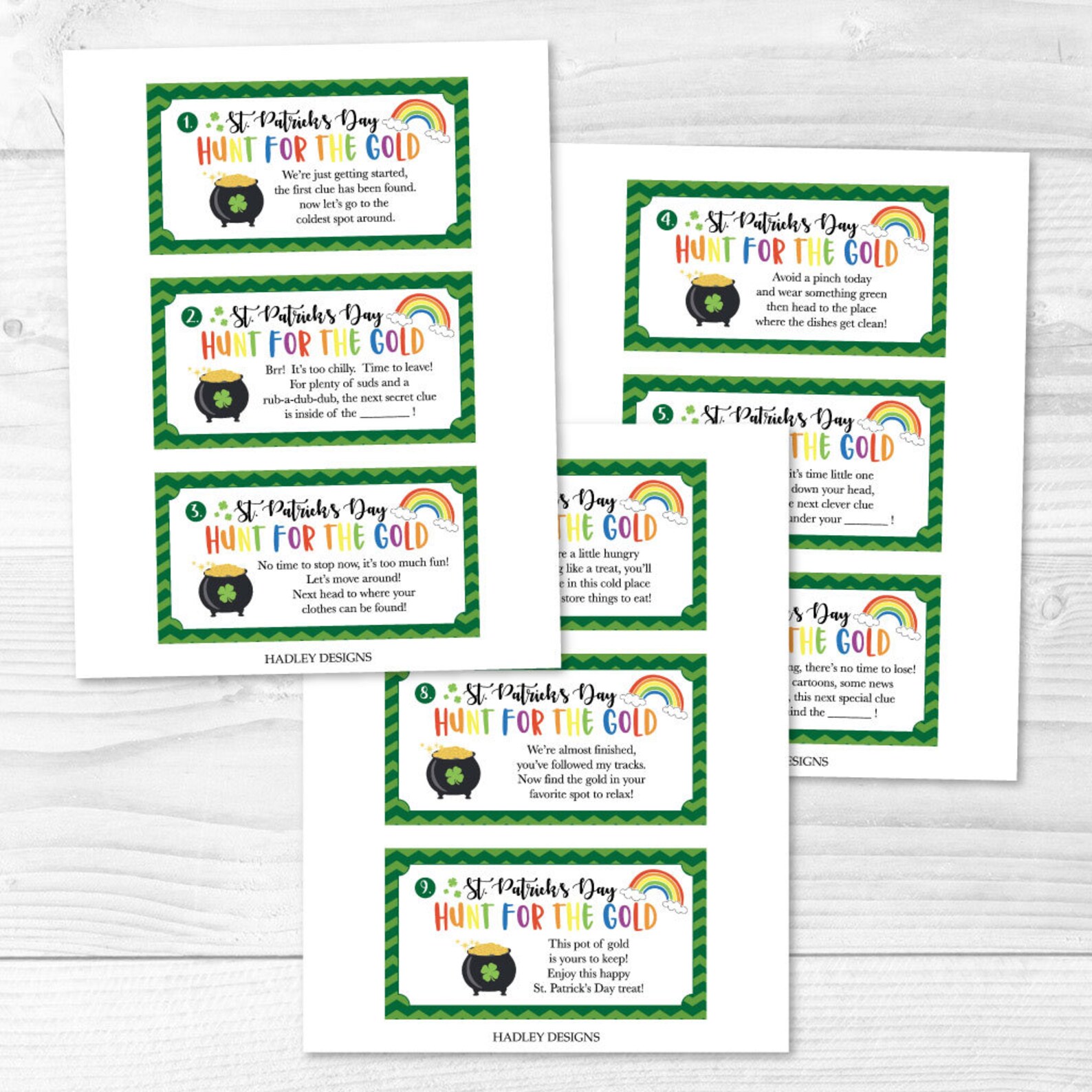 St. Patrick's Day Scavenger Hunt Template - Scavenger Hunt Party Favor ...