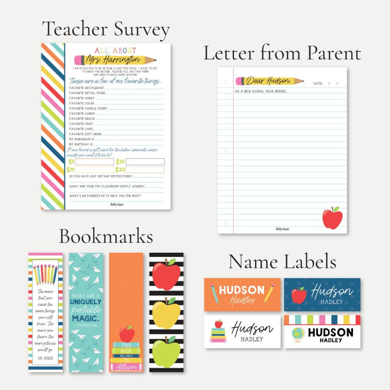 Back to School Package Printable Back to School Sign | Etsy