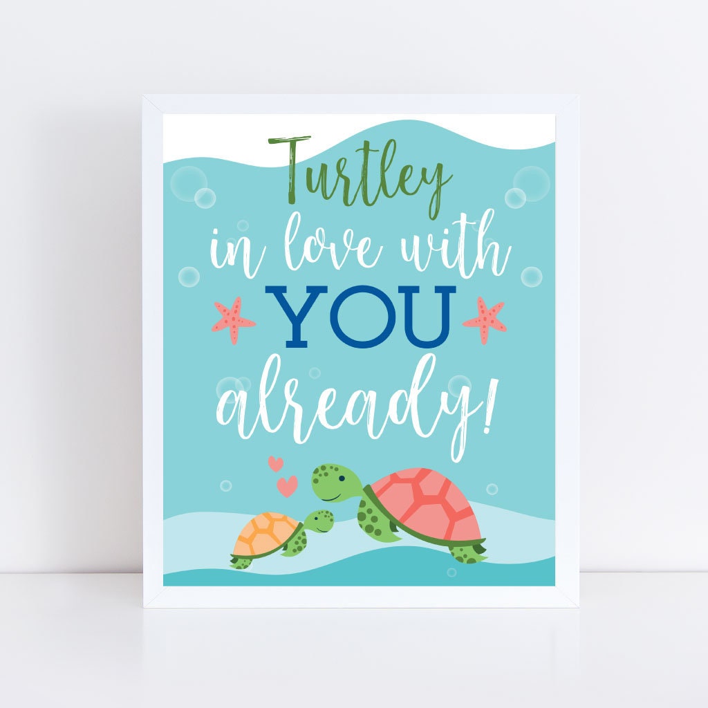 Sea Turtle Baby Shower Quote Sign Template - Baby Boy Shower Decoration ...