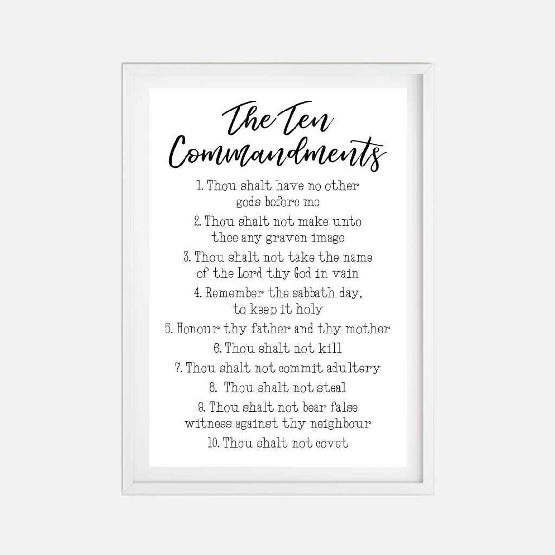 The Ten Commandments Wall Art Template the Ten Commandments - Etsy