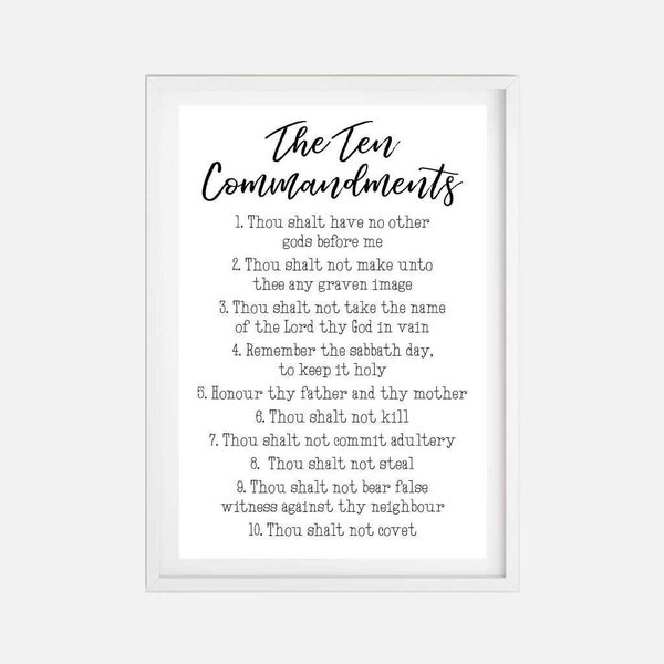 Ten Commandments Calligraphy - Etsy