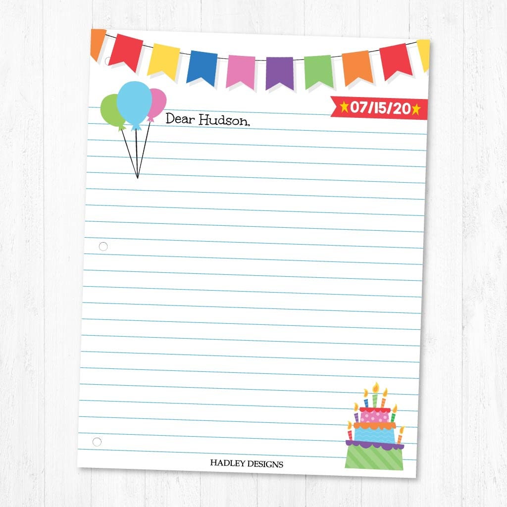 Birthday Stationery Paper Printable
