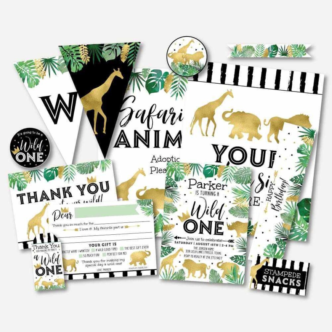 Birthday Party Set Wild One Safari Party Pack Wild One | Etsy