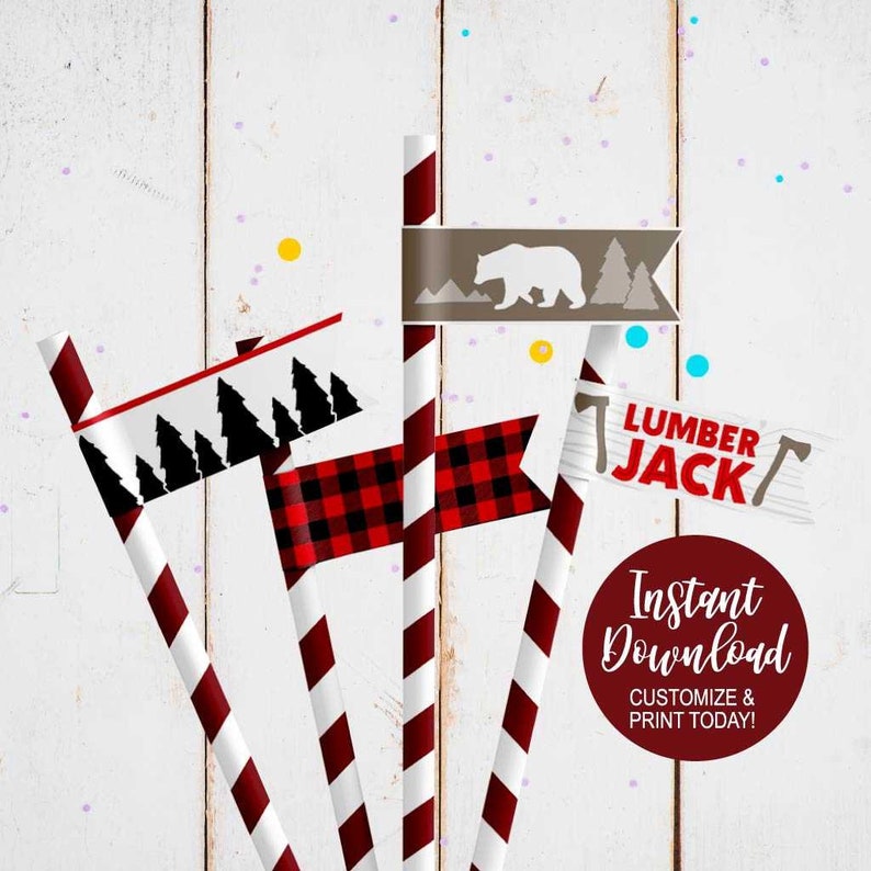 Lumberjack Birthday Bundle, Printable Birthday Kit, Birthday Party ...