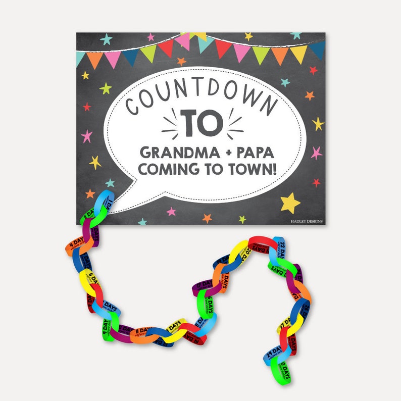 Paper Chain Countdown Printable, Use as Kids Count Down to Birthday ...