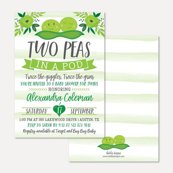 Two Peas in a Pod Invitation - Etsy