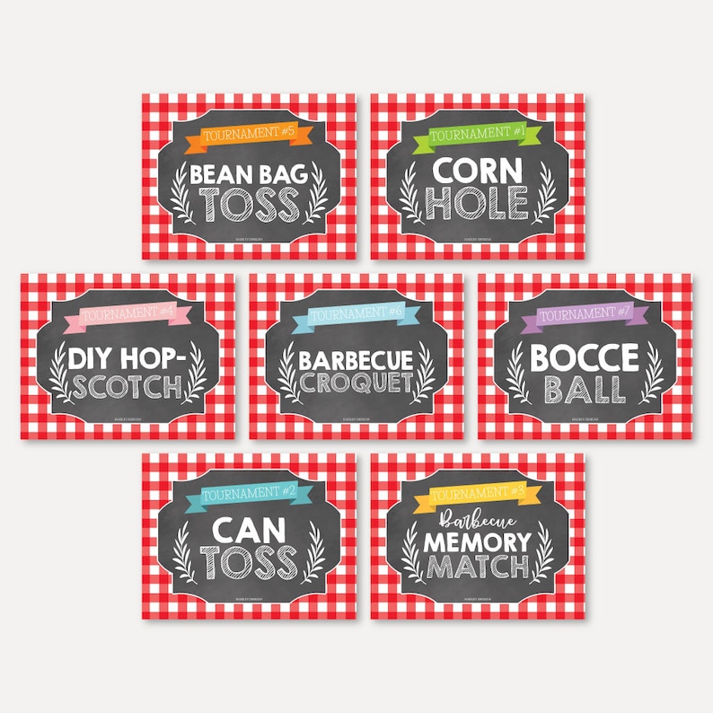 Printable Backyard BBQ Game Signs Package Corn Hole Can - Etsy