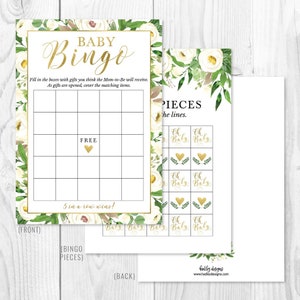 Greenery Wreath Baby Shower Bingo Game Template Bingo Baby - Etsy