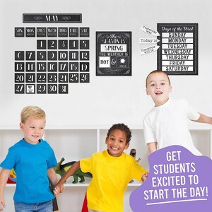 Black and White Classroom Calendar Set Bulletin Board Sets for Teachers ...