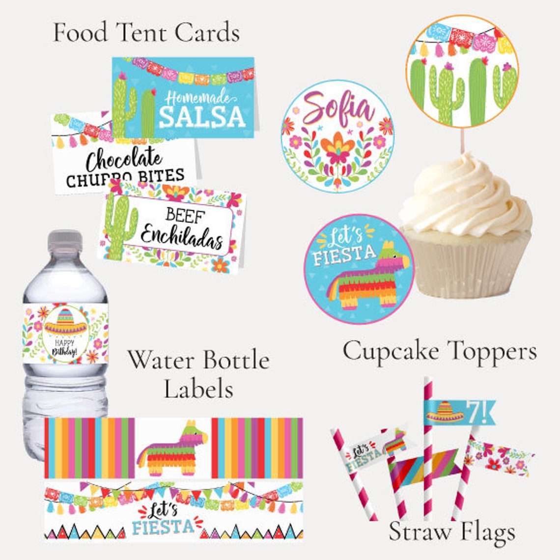 Editable Tag Printable Fiesta, Kids Fiesta Birthday Party Favors ...