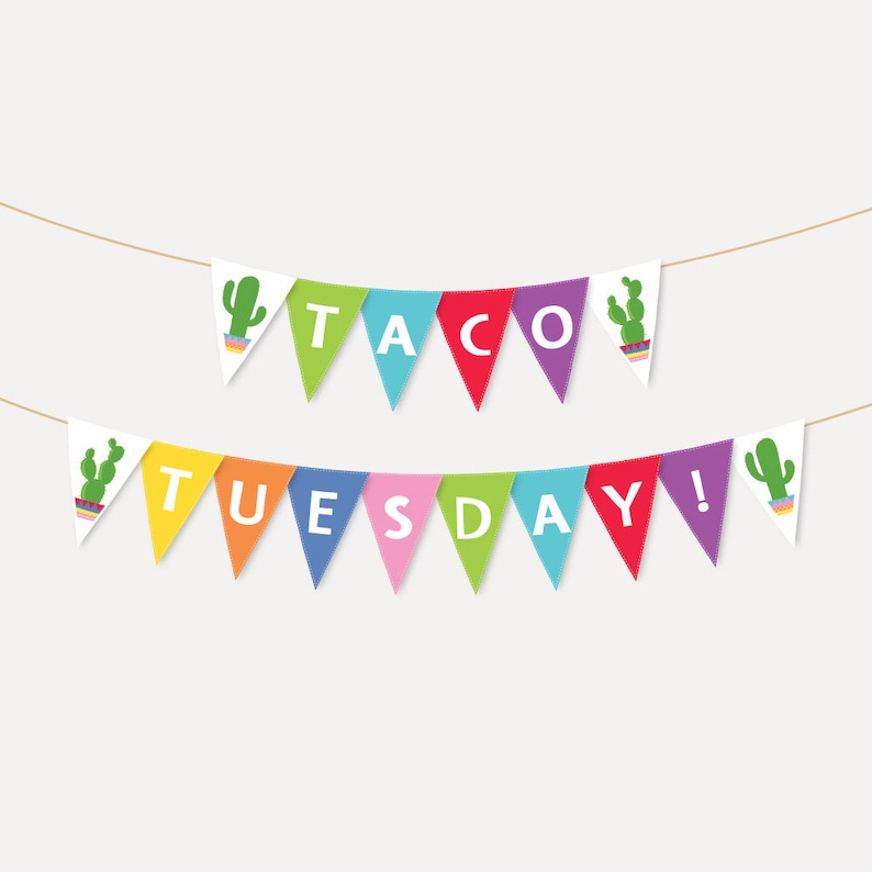 Printable Taco Banner Template Custom Mexican Party Garland | Etsy