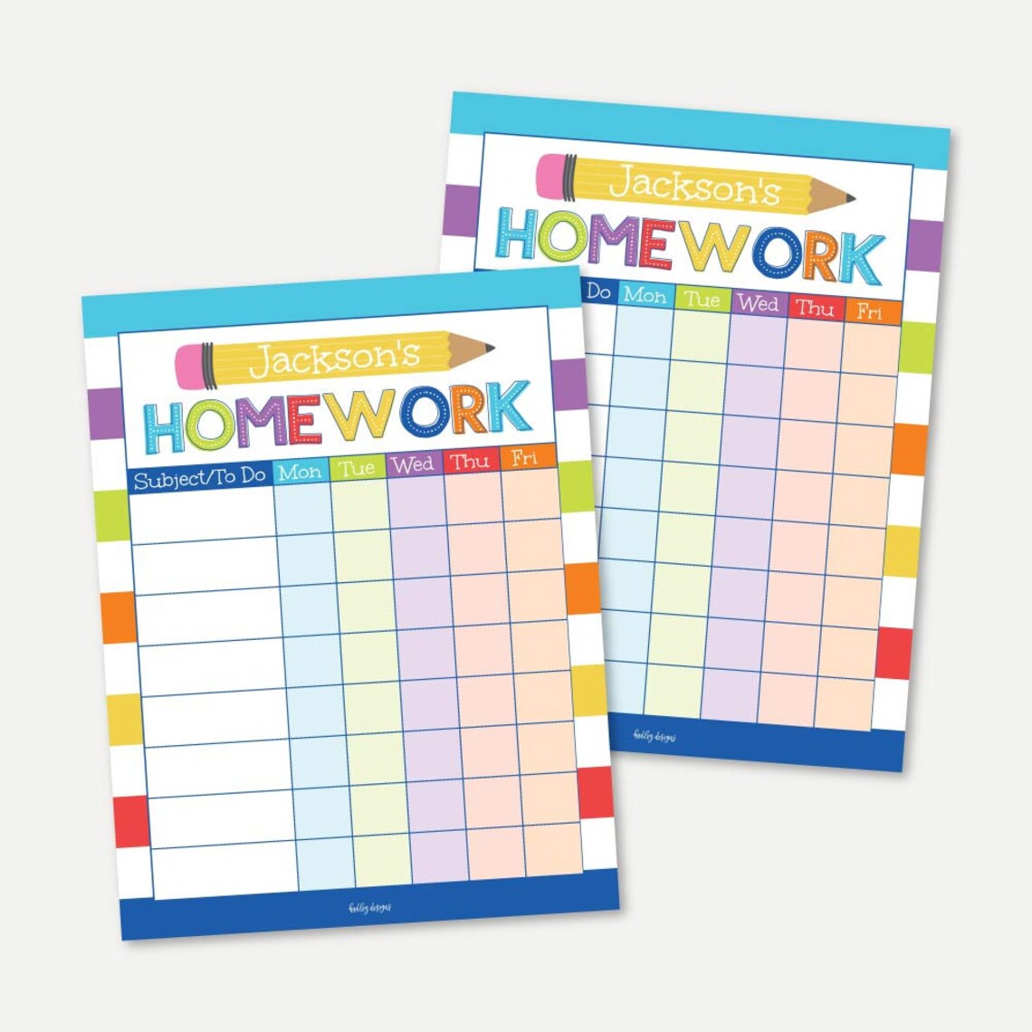 Homework Chart Homeschool Chart Assignment Tracker Chart - Etsy