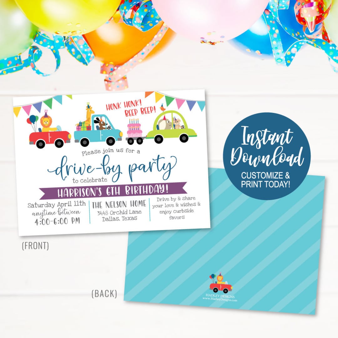 Drive by Birthday Invitation Template, Drive by Parade Invitation ...