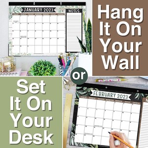 Farmhouse Large Desk Calendar 2023-2024 Calendar Desk Pad 18 Month ...