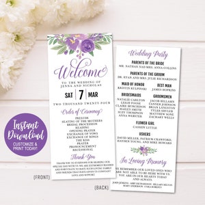 Wedding Program Thank You Messages, Wedding Programs Online Template ...