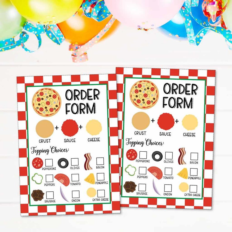 Pizza Party Order Form Template Order Form Printable Order | Etsy Pizza Party Order Form Template Order Form Printable Order | Etsy