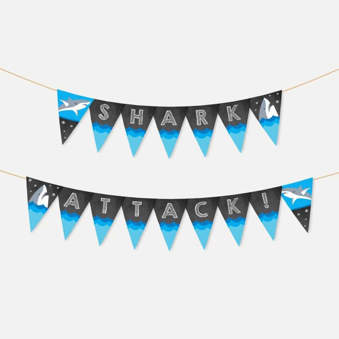 Baby Shark Kids Party Banner Template - Baby Shark Banner Birthday ...