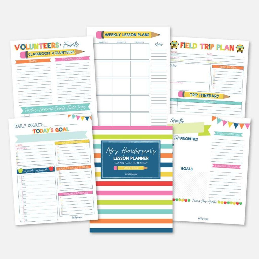 Preschool Planner, Volunteer Printable, Weekly Lesson Plan Printable ...