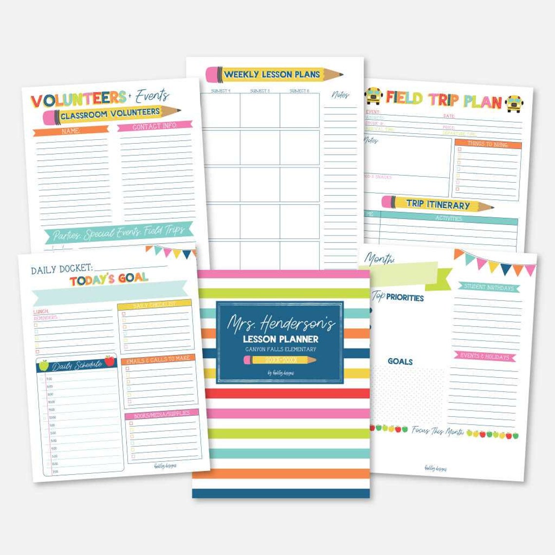 Preschool Planner Volunteer Printable Weekly Lesson Plan - Etsy