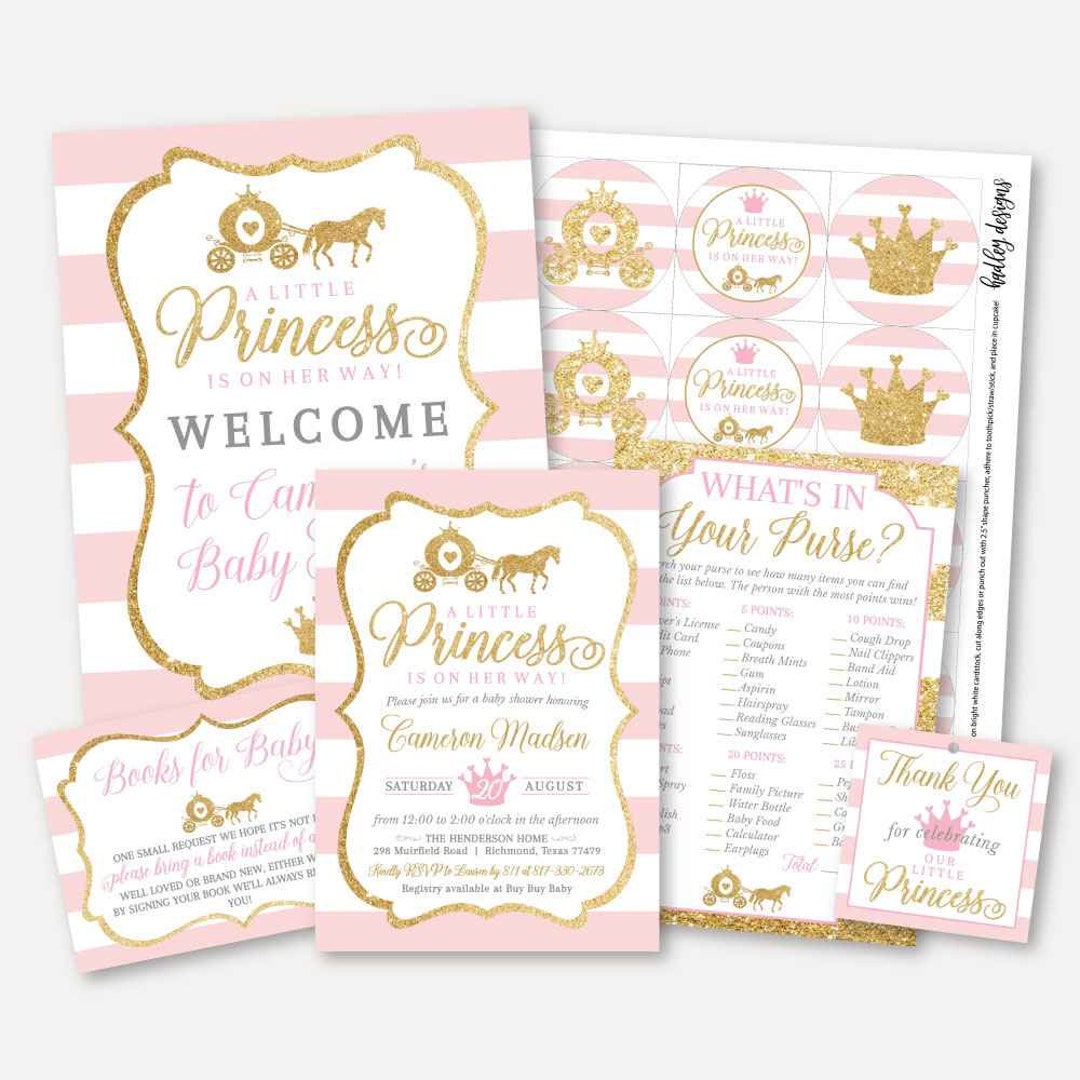Princess Baby Shower Complete Package Templates, Baby Shower Ideas ...