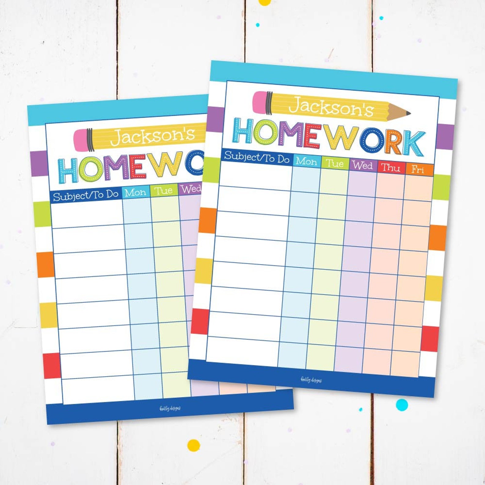 Homework Chart Homeschool Chart Assignment Tracker Chart | Etsy
