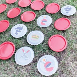 Printable Memory Matching Game BBQ Theme, Backyard Camping Memory Games ...