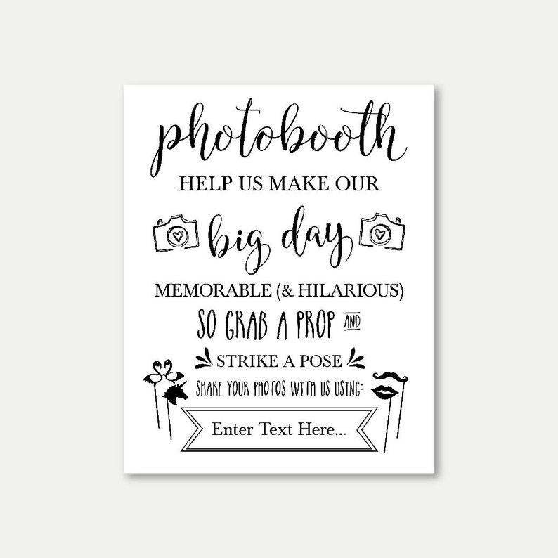 Hashtag Sign Printable Hashtag Wedding Sign Printable | Etsy
